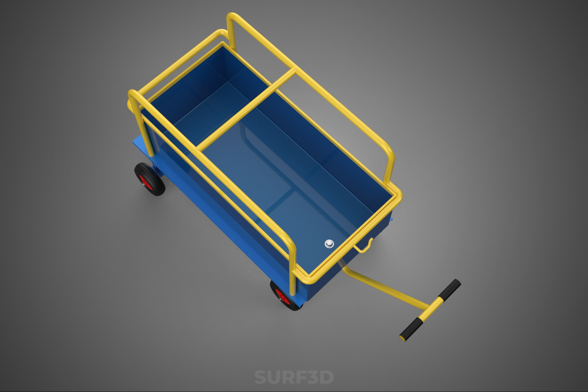 3D модель Складская тележка для перемещения материалов, транспортная ...