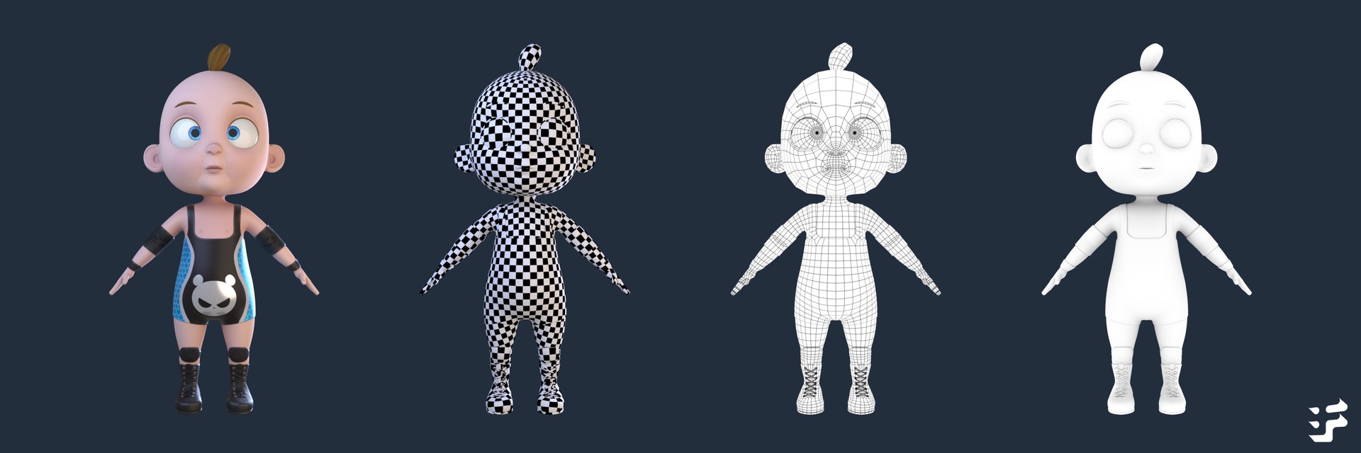 Baby Wrestler Model - TurboSquid 2010462