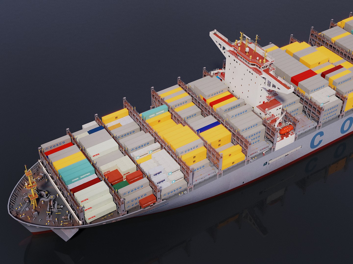 Cosco Container Ship 3D Model - TurboSquid 1970145