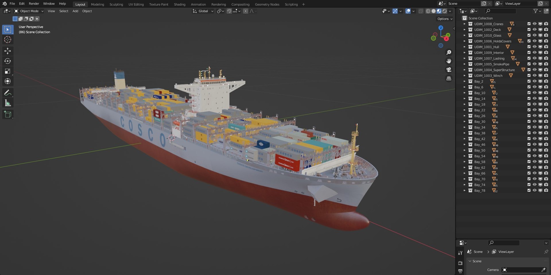 Cosco Container Ship 3D Model - TurboSquid 1970145