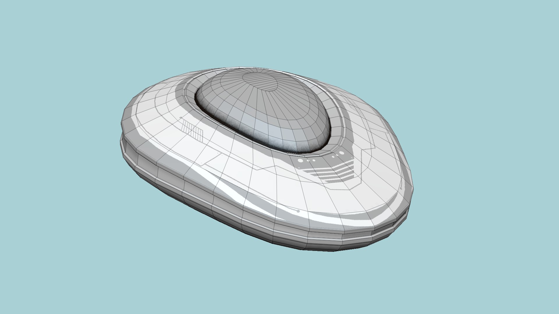 3D Allien Spaceship UFO C02 Aluminum - Sci Fi Spacecraft Design model ...