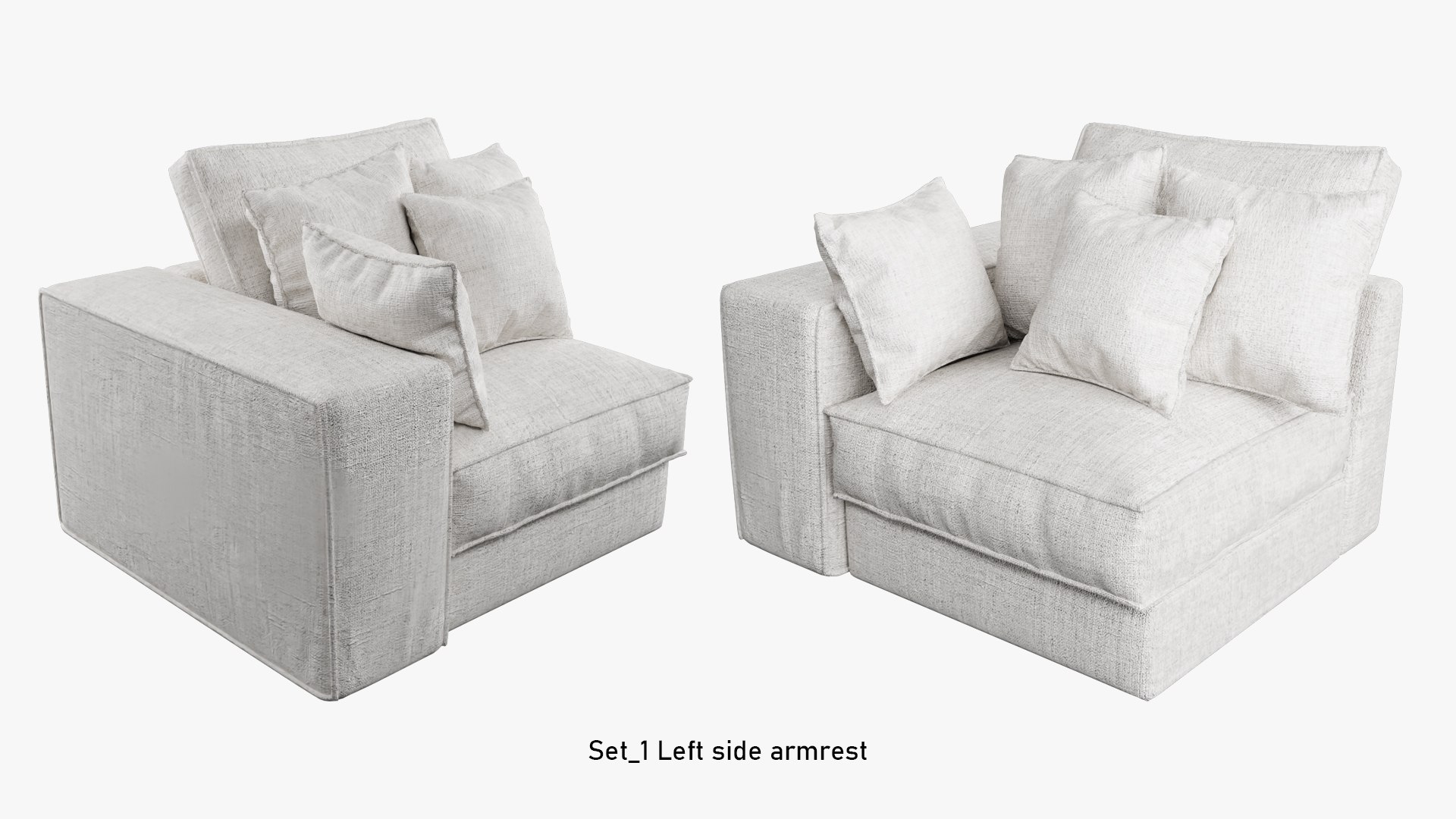 Fabric Sofa Set 01 By Piaw 3D Model - TurboSquid 2204011