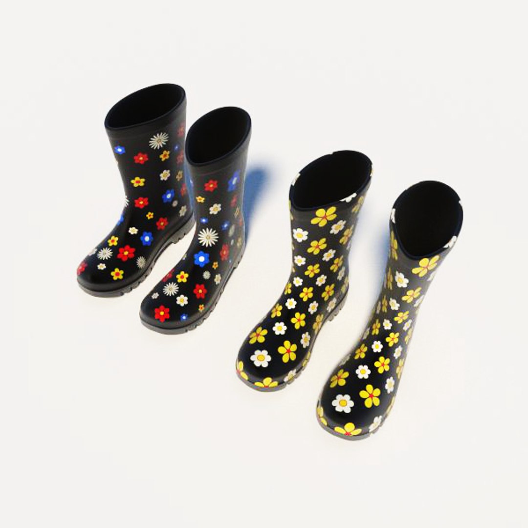 Wellie Flower Flowery Fbx