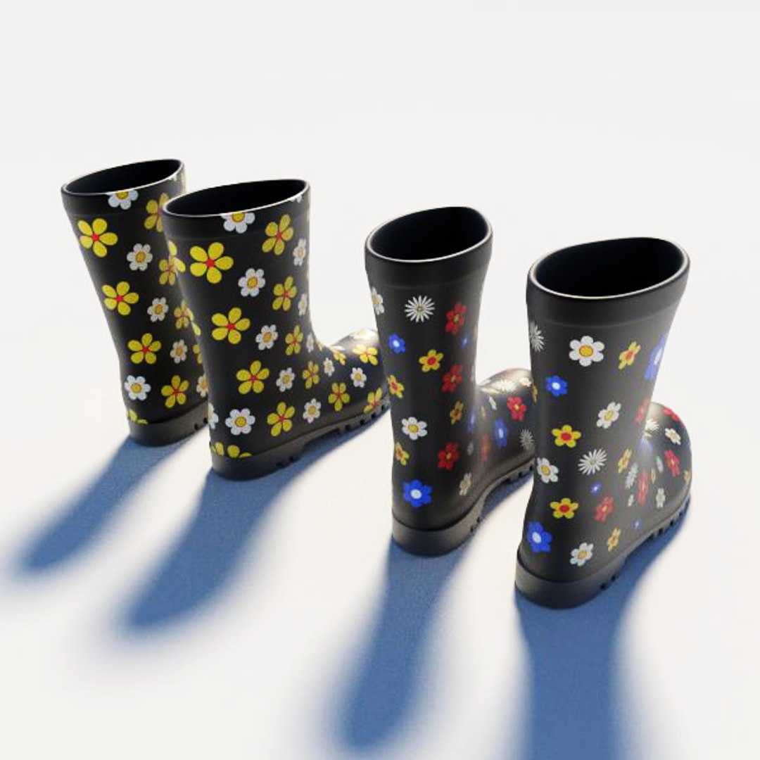 Wellie Flower Flowery Fbx