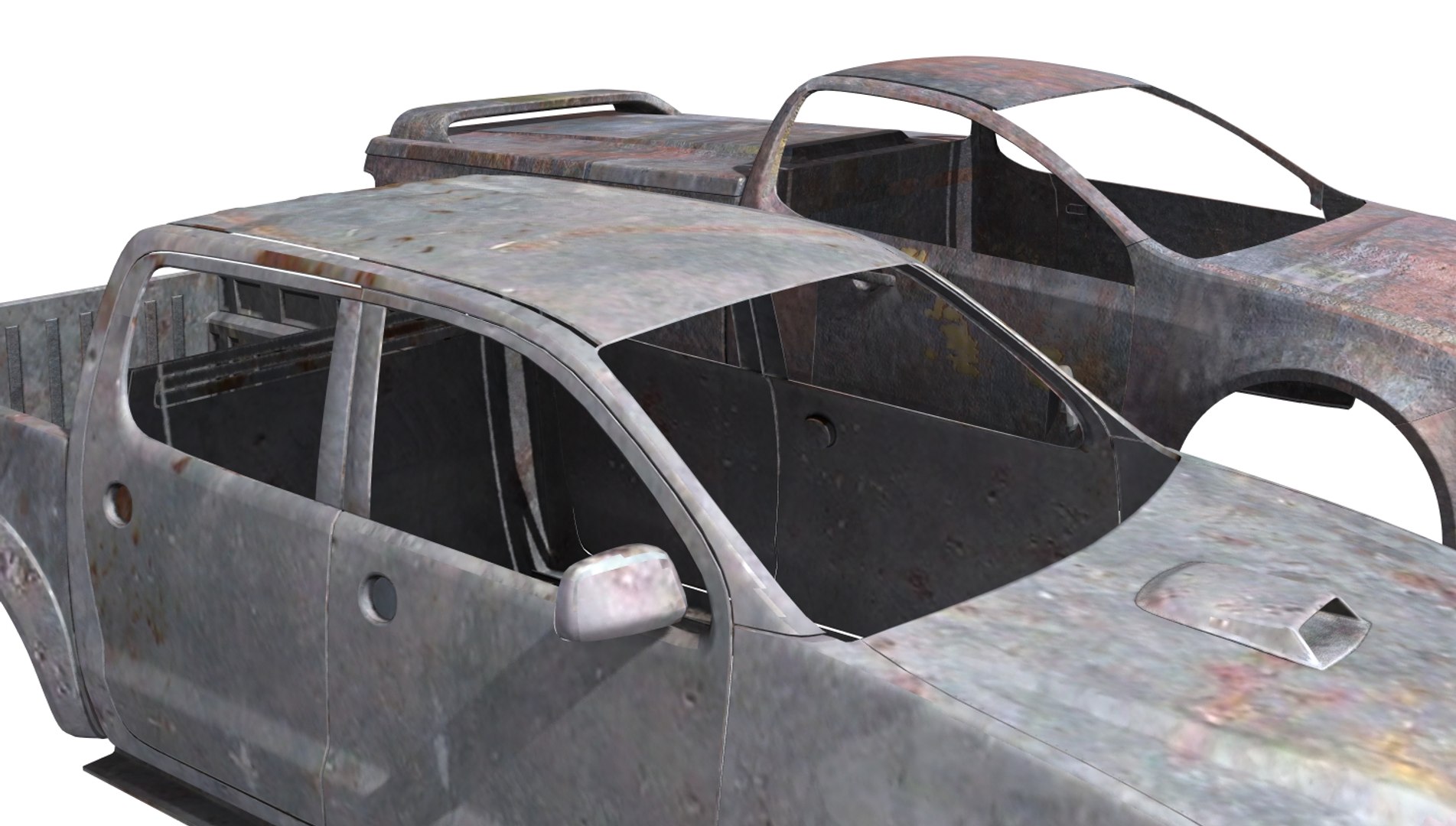 Hilux Falcon Rusty Vehicle 3d Model