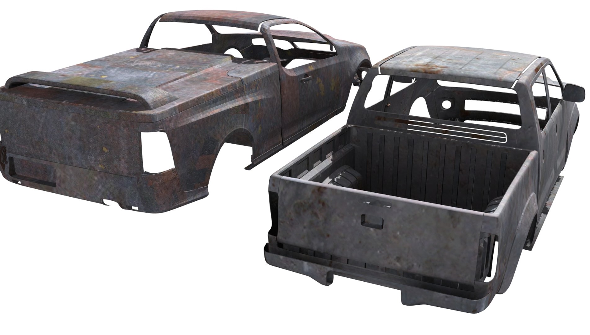 Hilux Falcon Rusty Vehicle 3d Model