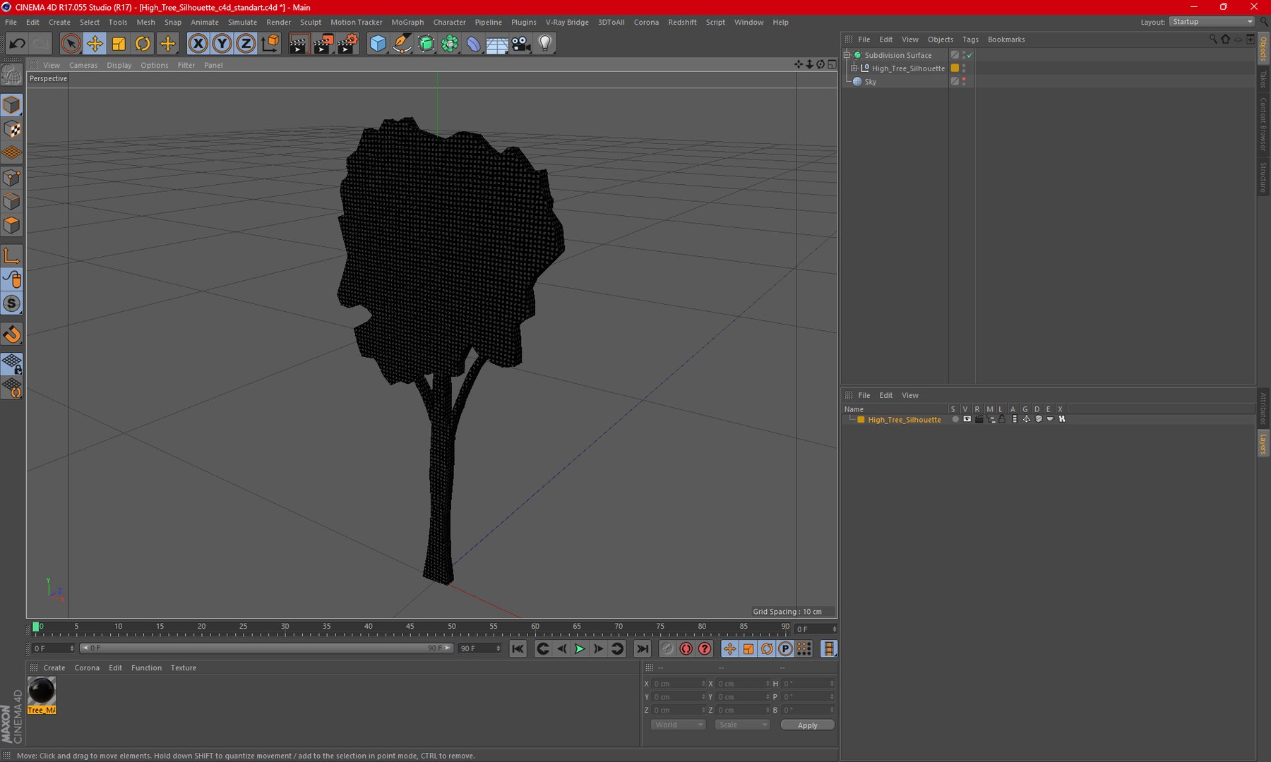 High Tree Silhouette 3D Model - TurboSquid 2225233