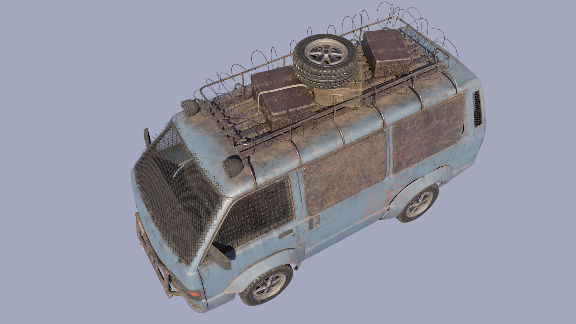 3D Post-Apocalyptic Van - TurboSquid 2309732