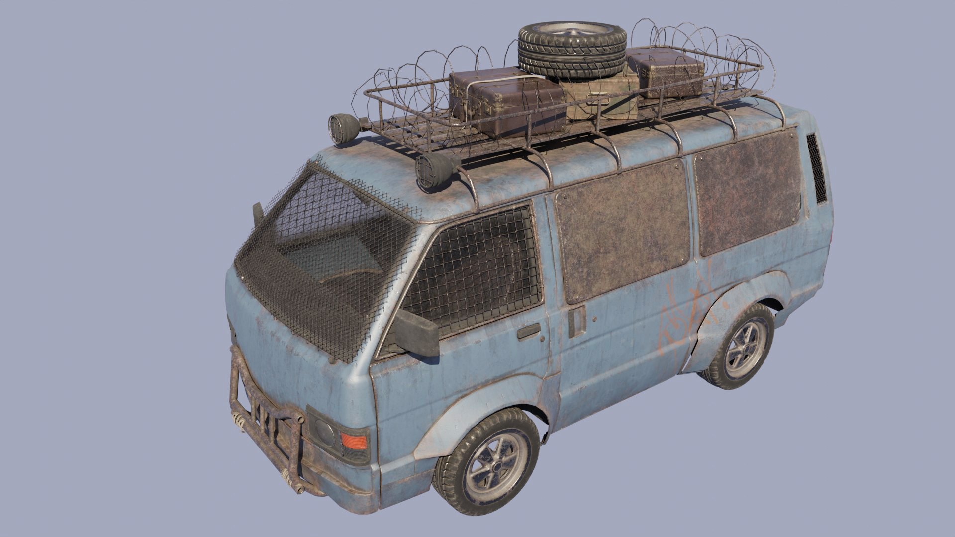 3D Post-Apocalyptic Van - TurboSquid 2309732