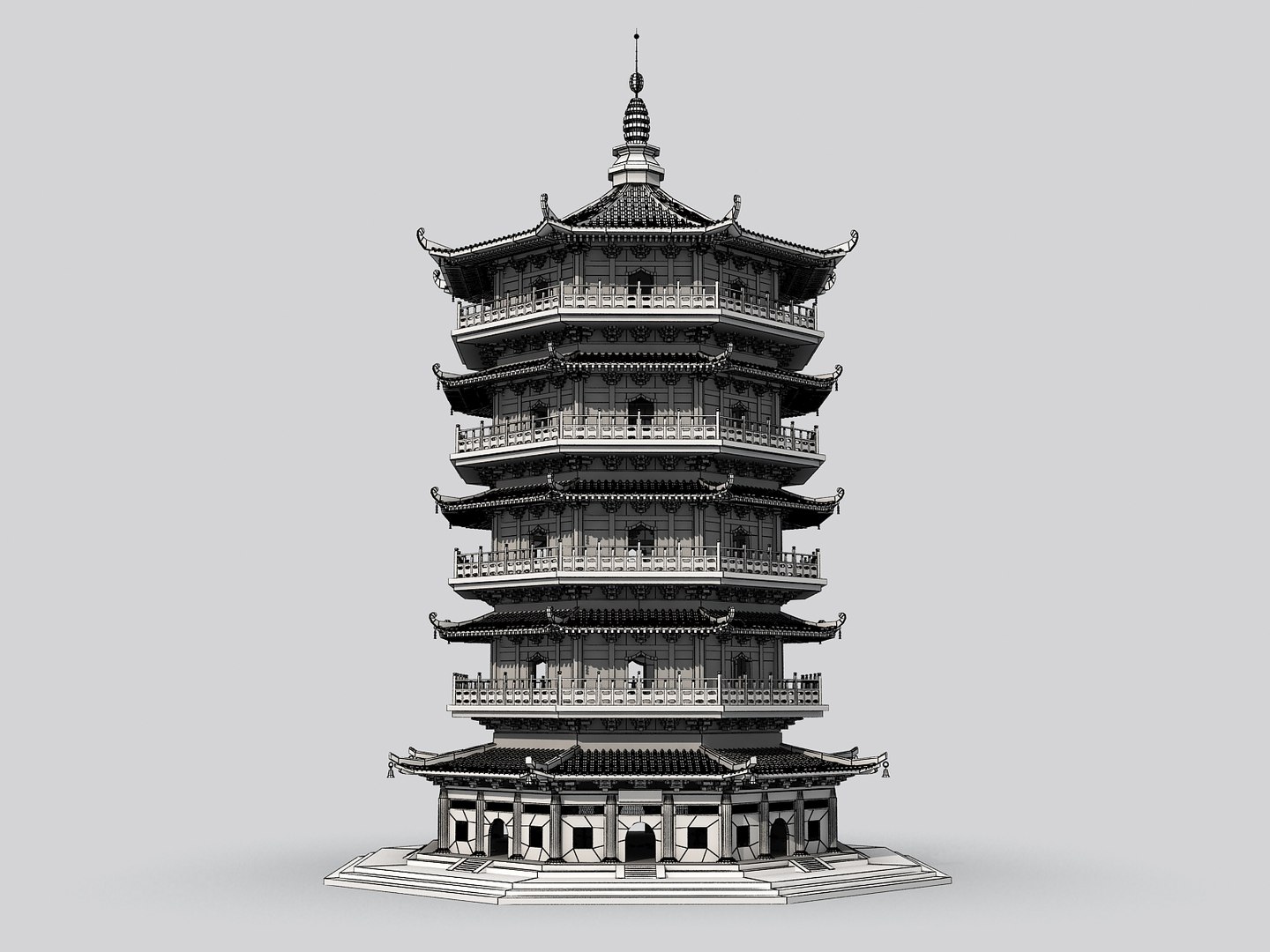 3D Chinese Tower Model - TurboSquid 1399572