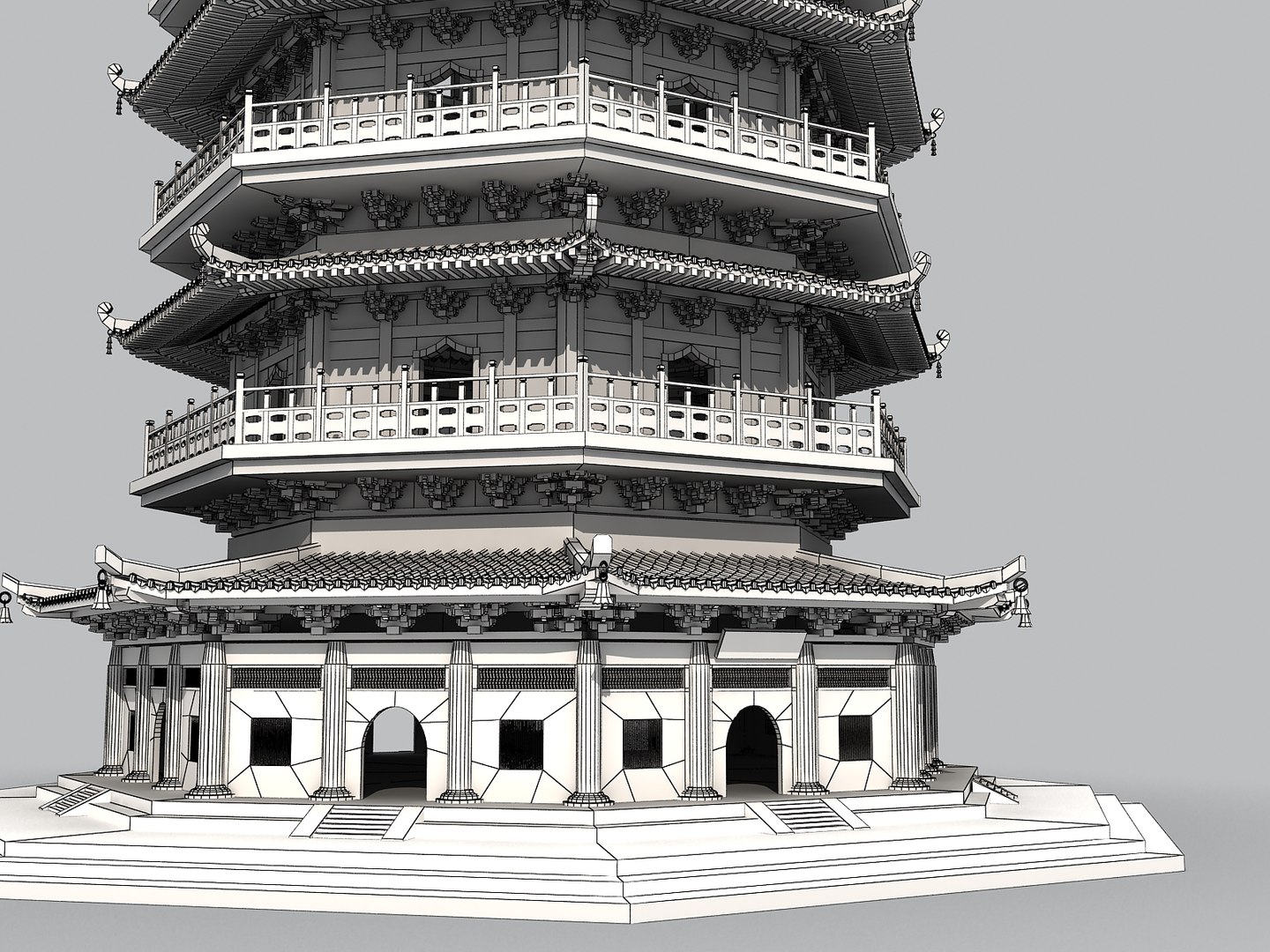 3D Chinese Tower Model - TurboSquid 1399572