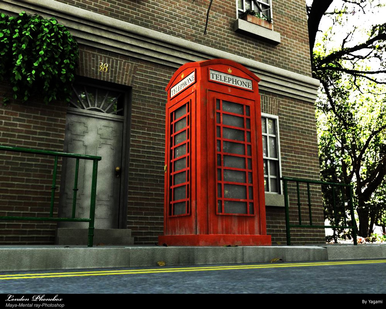 3ds max london phone box