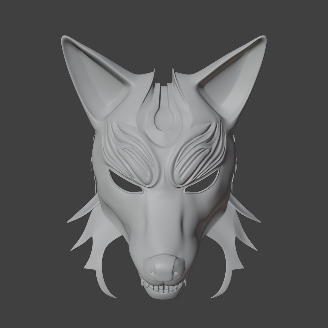 3D Japanese Fox Mask - TurboSquid 2129768