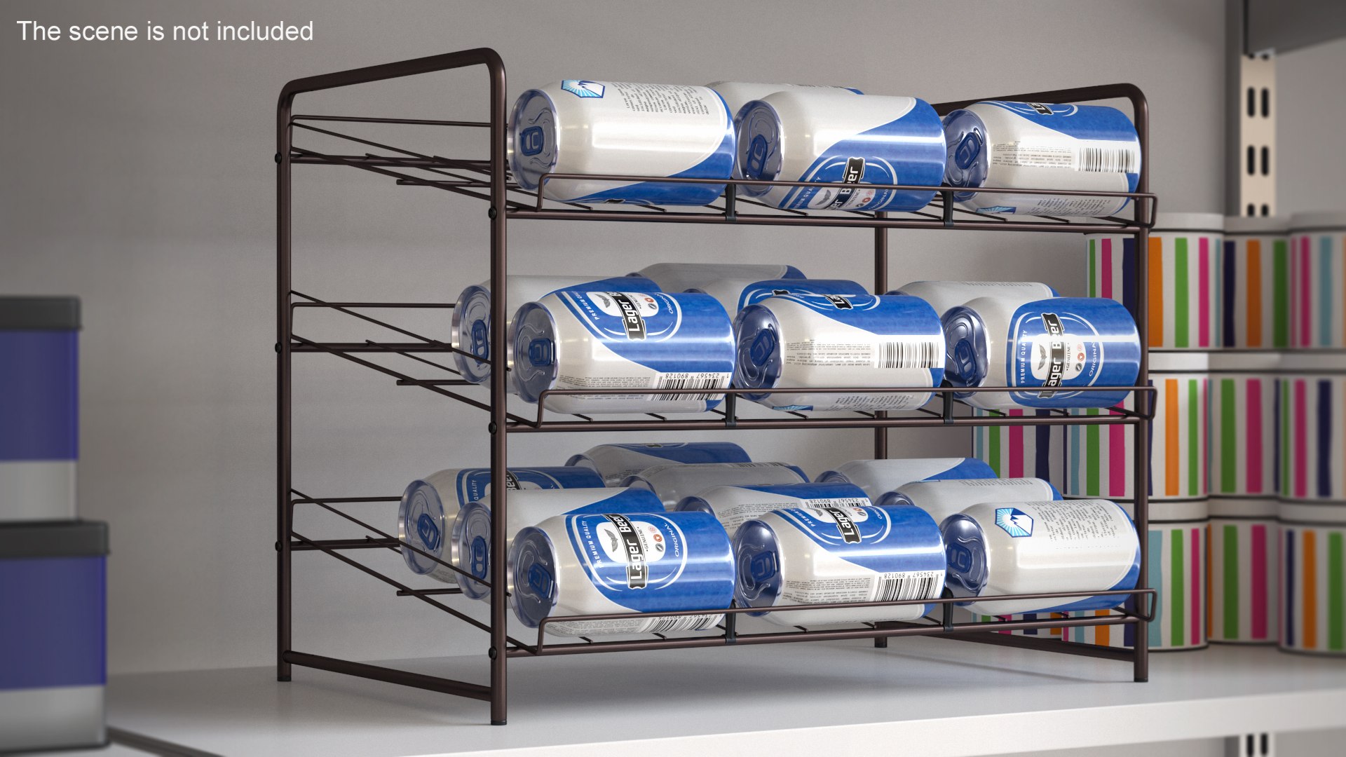 3D Wide Can Dispenser Bronze With Beer Cans - TurboSquid 2018557