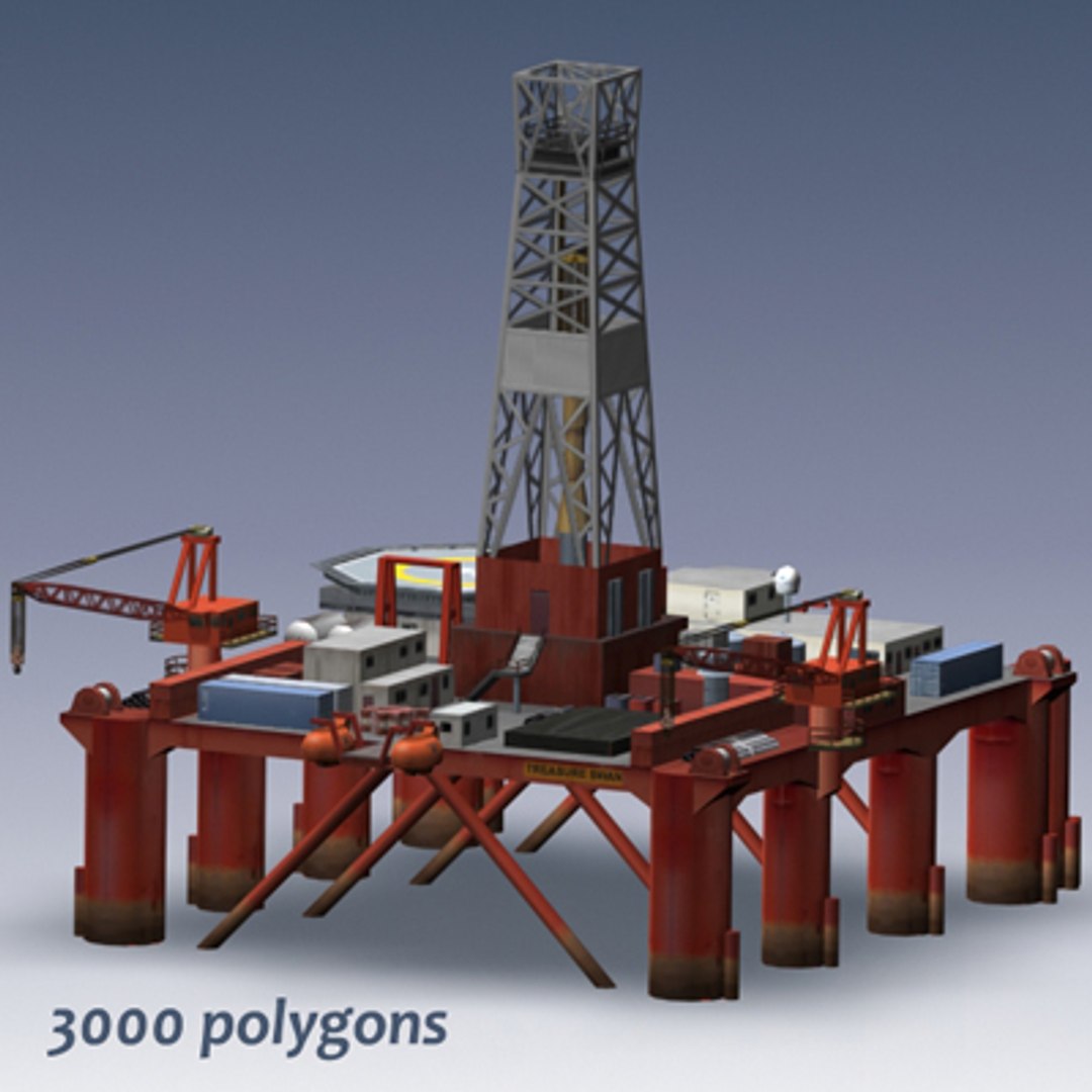 3d Offshore Semi-submersible Oil Rig Model
