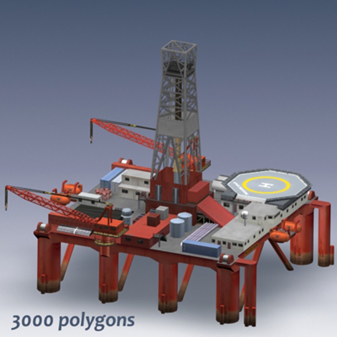 3d Offshore Semi-submersible Oil Rig Model