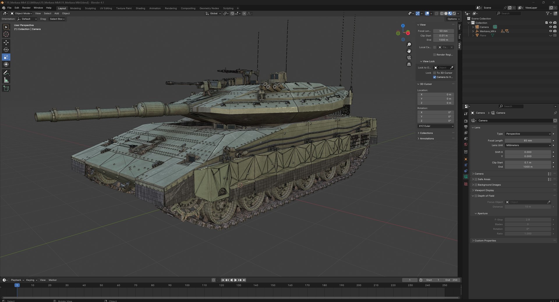 3D Model Merkava Mk4 Battle Tank - TurboSquid 2257909