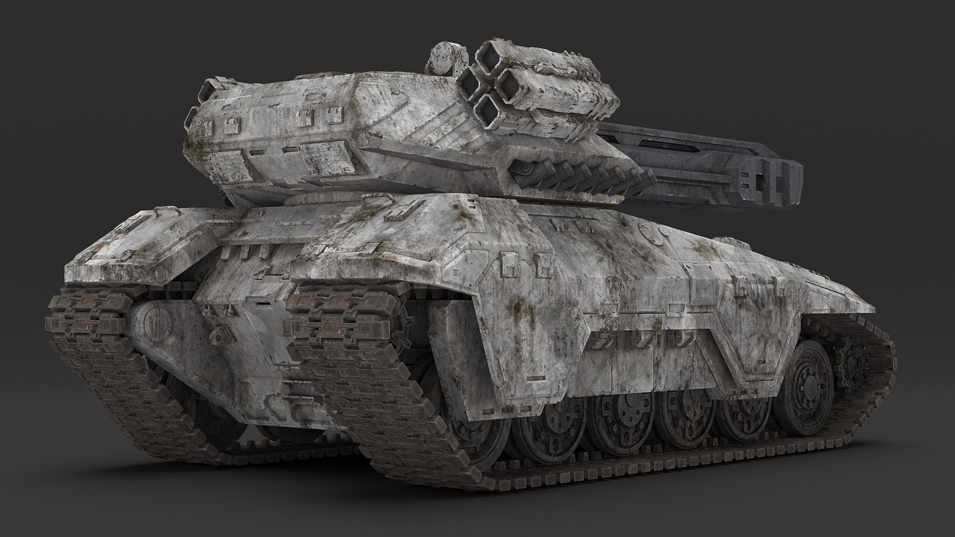 3D Model Futuristic Battle Tank With Damage Rigged - TurboSquid 2273661