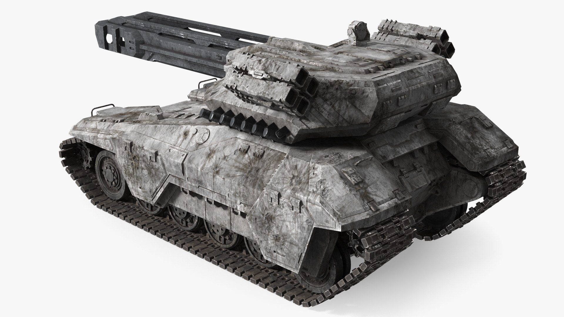 3D Model Futuristic Battle Tank With Damage Rigged - TurboSquid 2273661