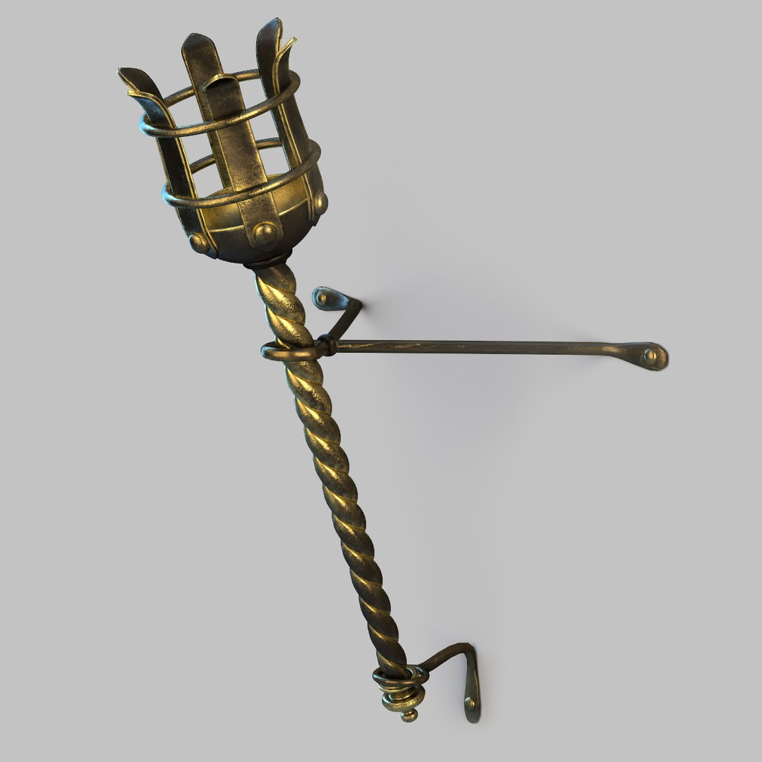 Metal Medieval Torch 3d Model