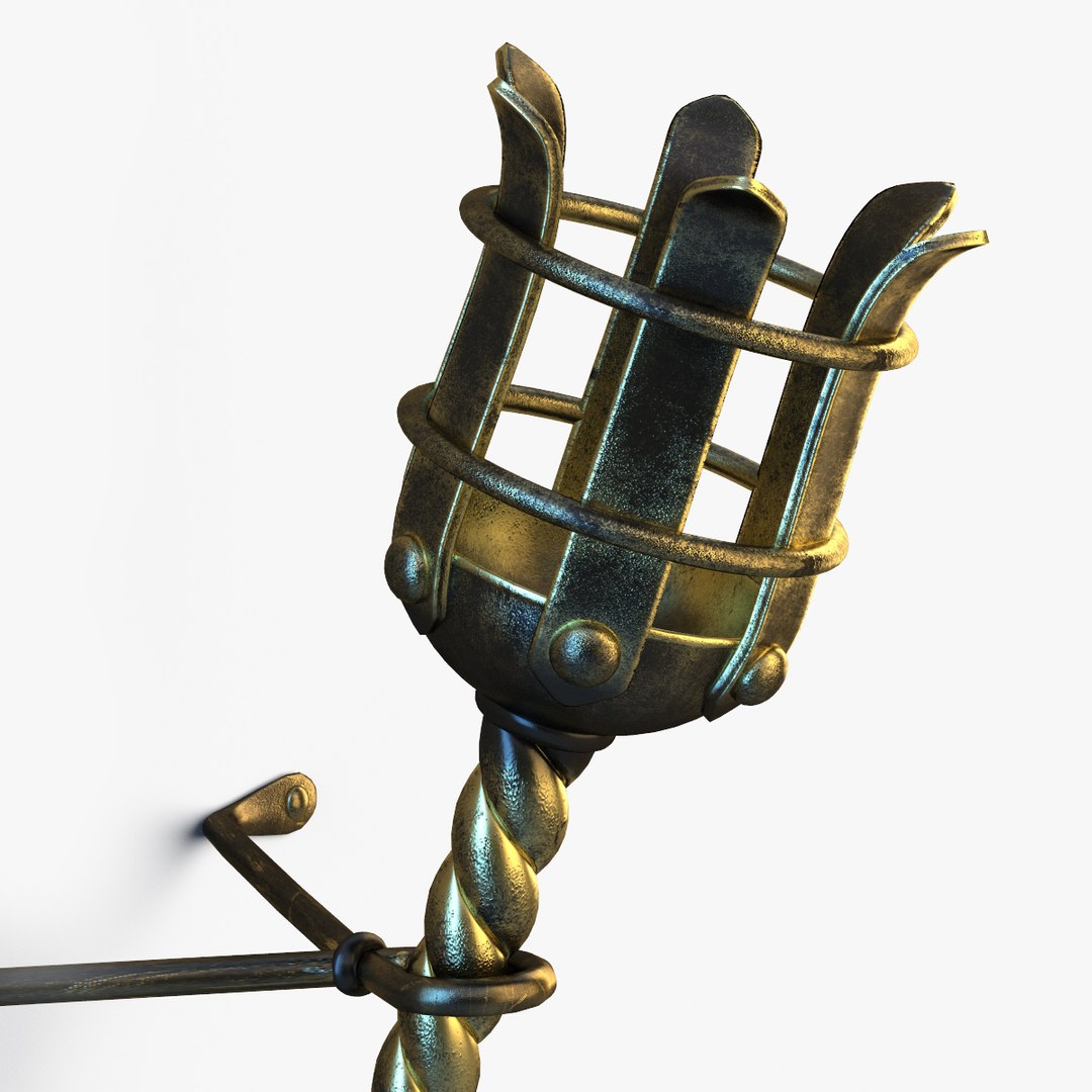 Metal Medieval Torch 3d Model