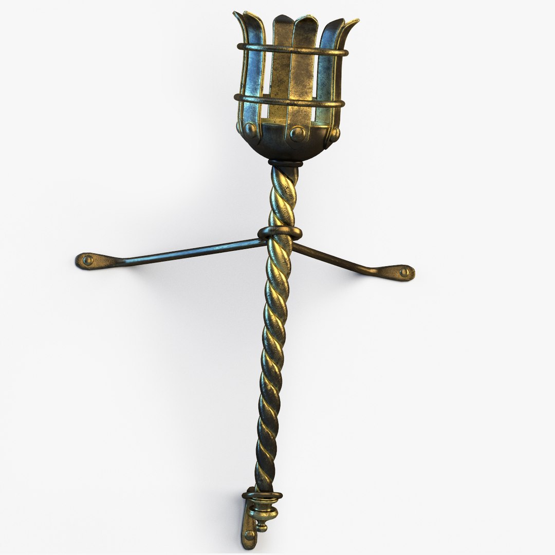 Metal Medieval Torch 3d Model