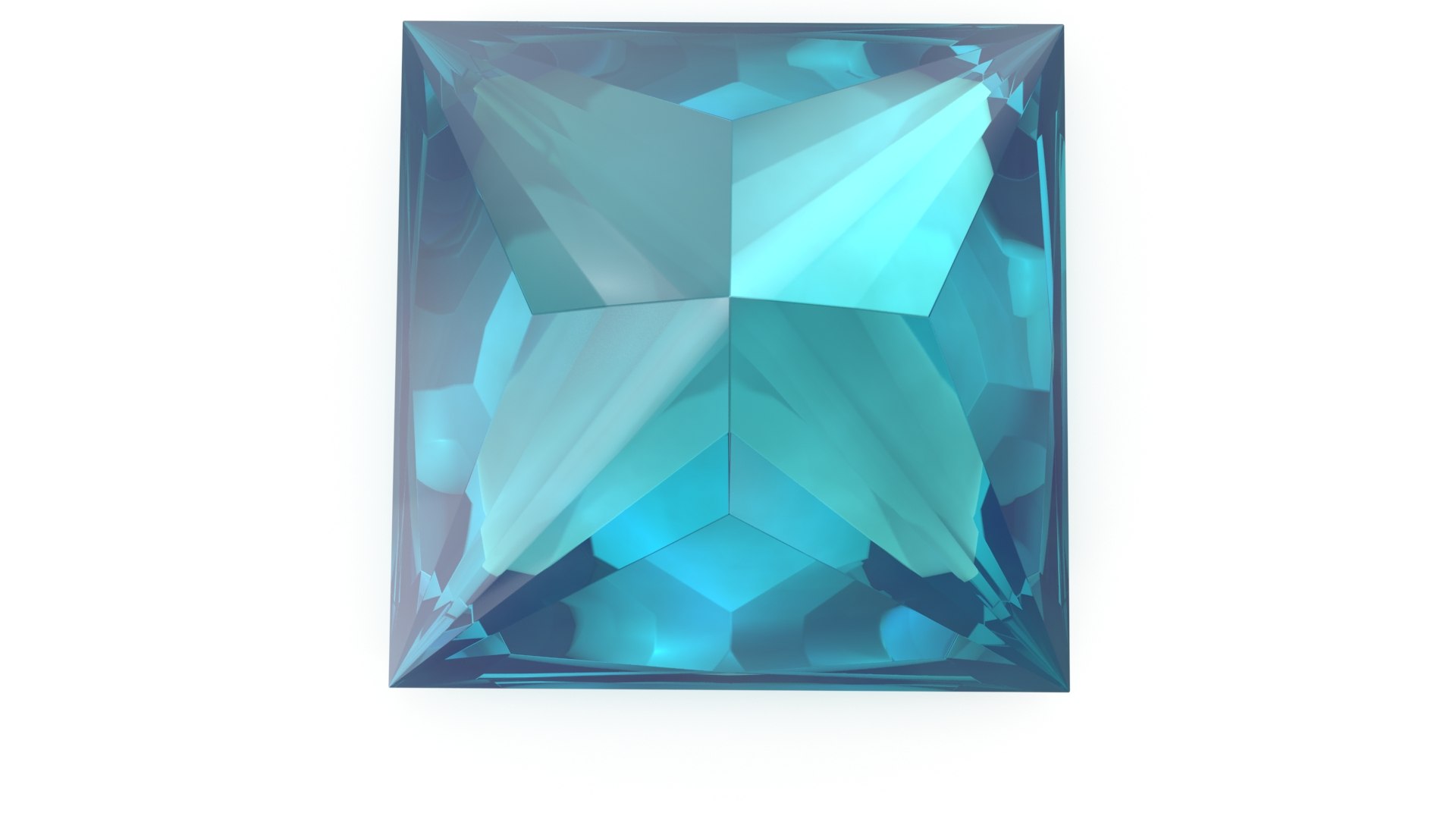 3D Princess Cut Aquamarine Model - TurboSquid 1860299