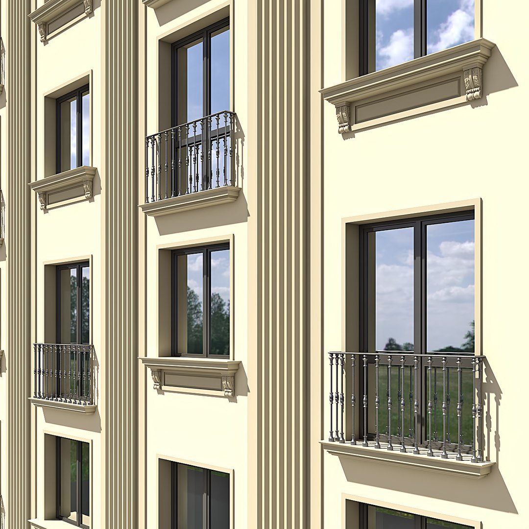 Classic Hotel Building 3d Model