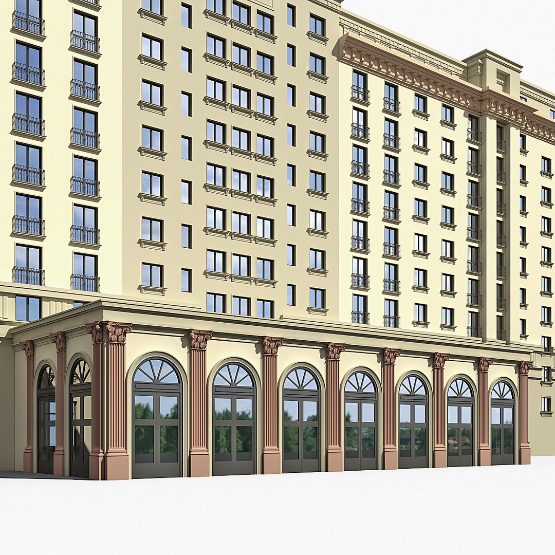 Classic Hotel Building 3d Model