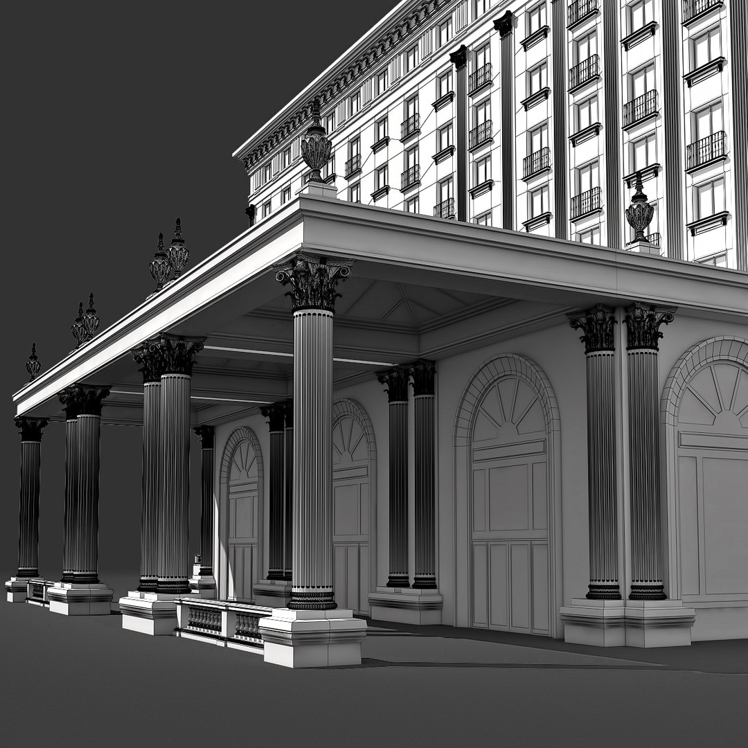 Classic Hotel Building 3d Model
