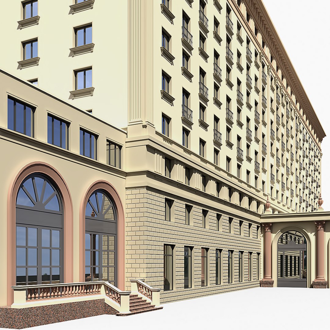 Classic Hotel Building 3d Model