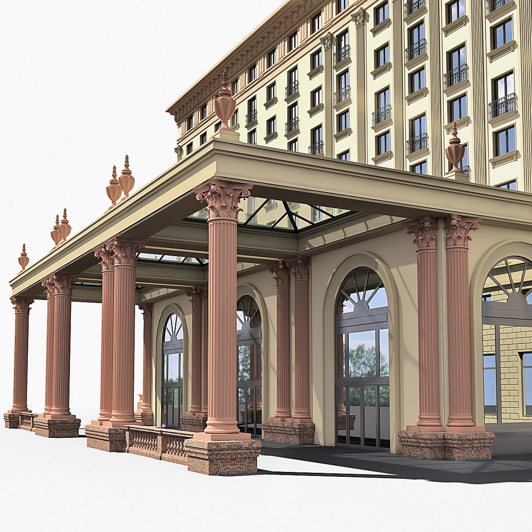 Classic Hotel Building 3d Model