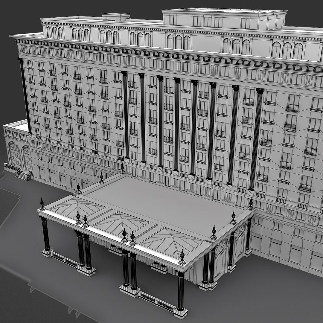 Classic Hotel Building 3d Model