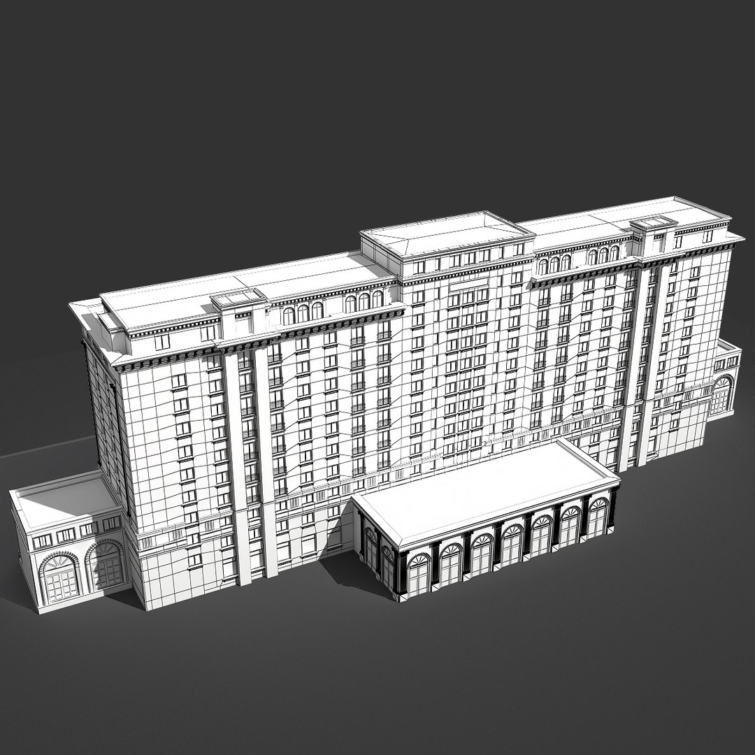 Classic Hotel Building 3d Model