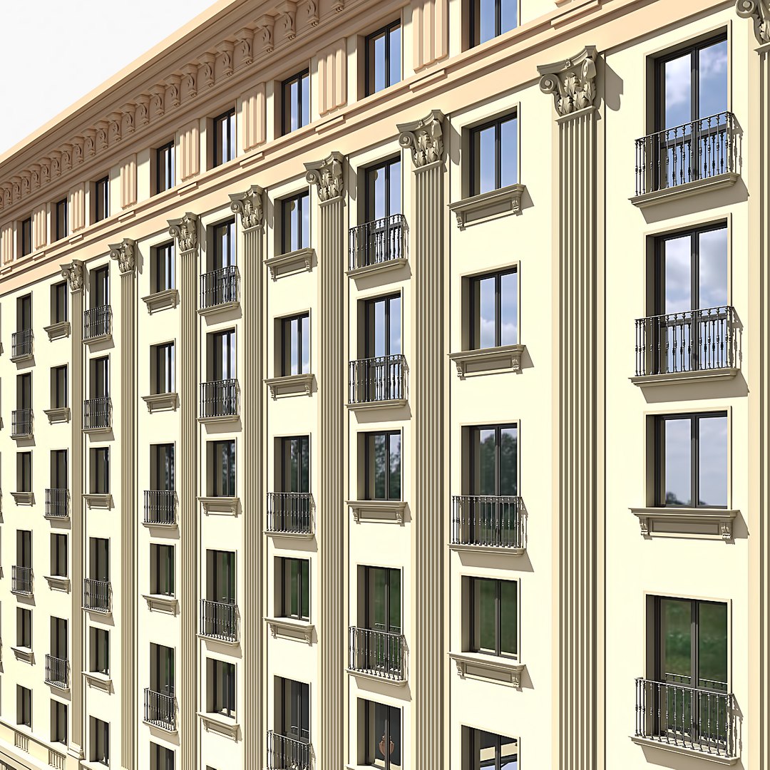 Classic Hotel Building 3d Model
