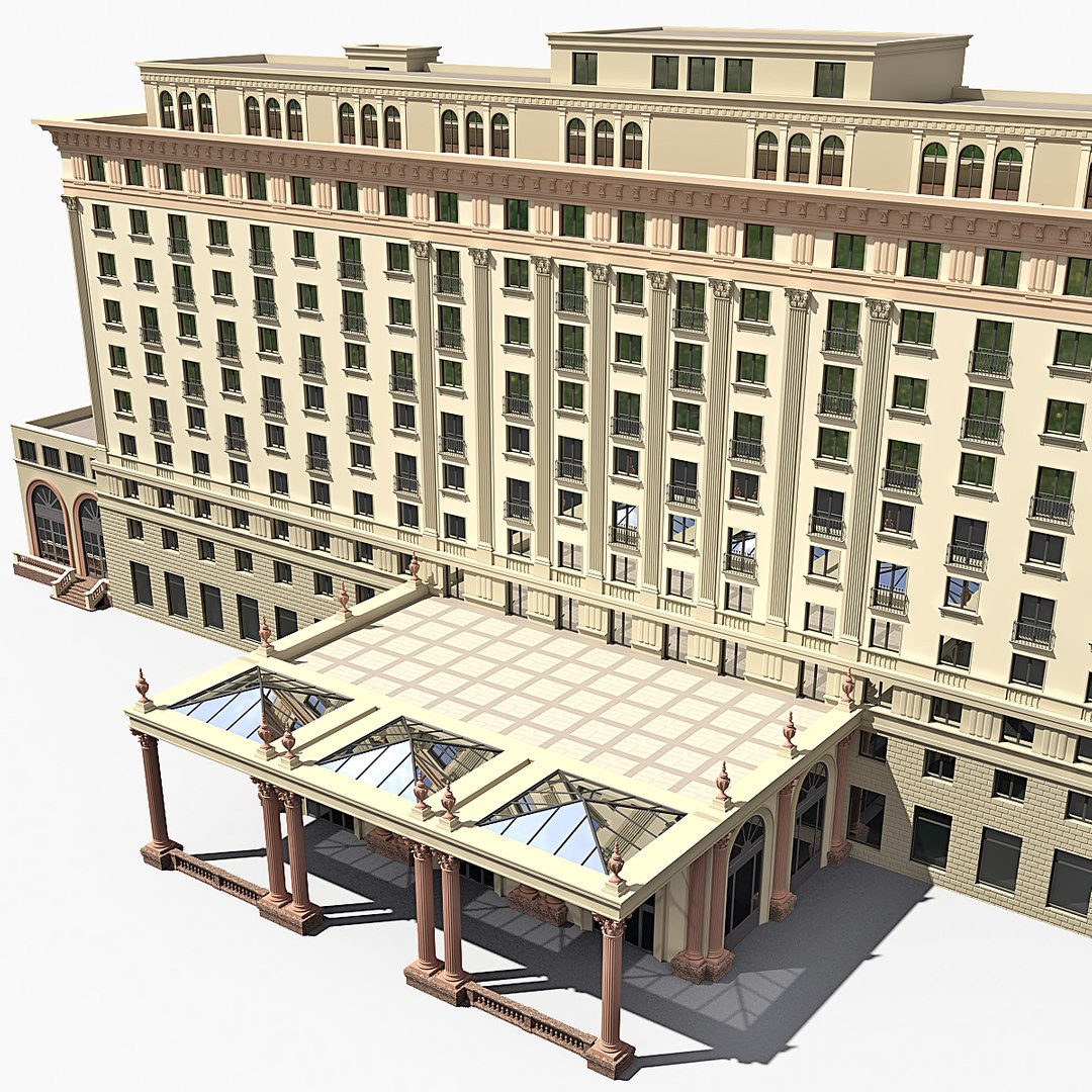 Classic Hotel Building 3d Model