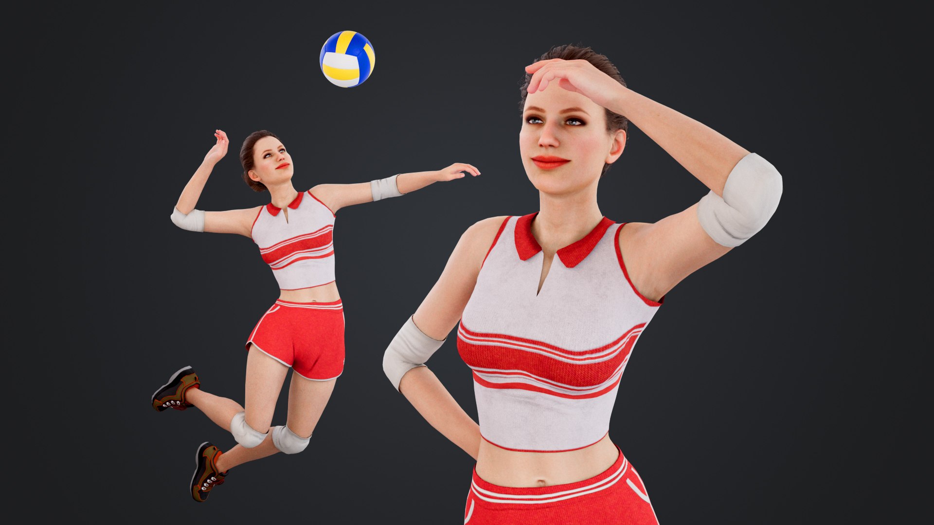 3D Female Volleyball Player Model - TurboSquid 2392192
