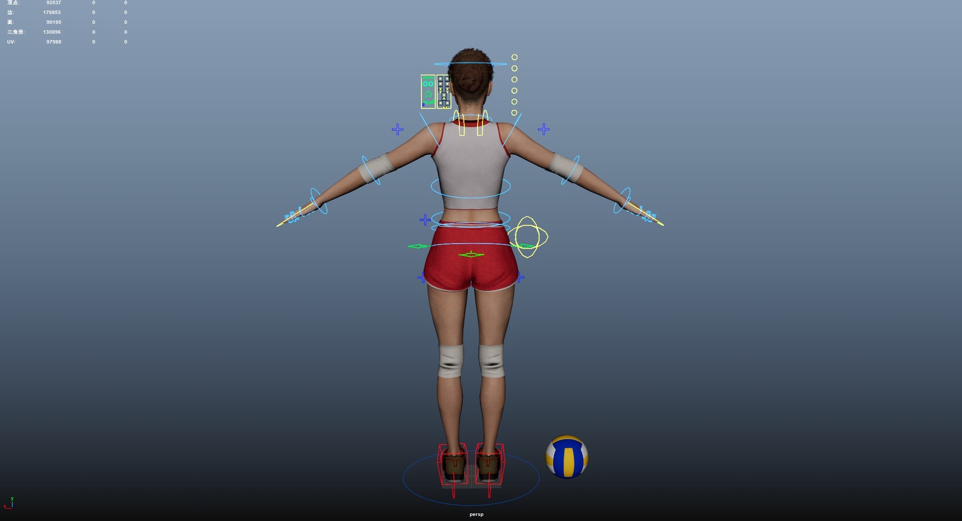 3D Female Volleyball Player Model - TurboSquid 2392192