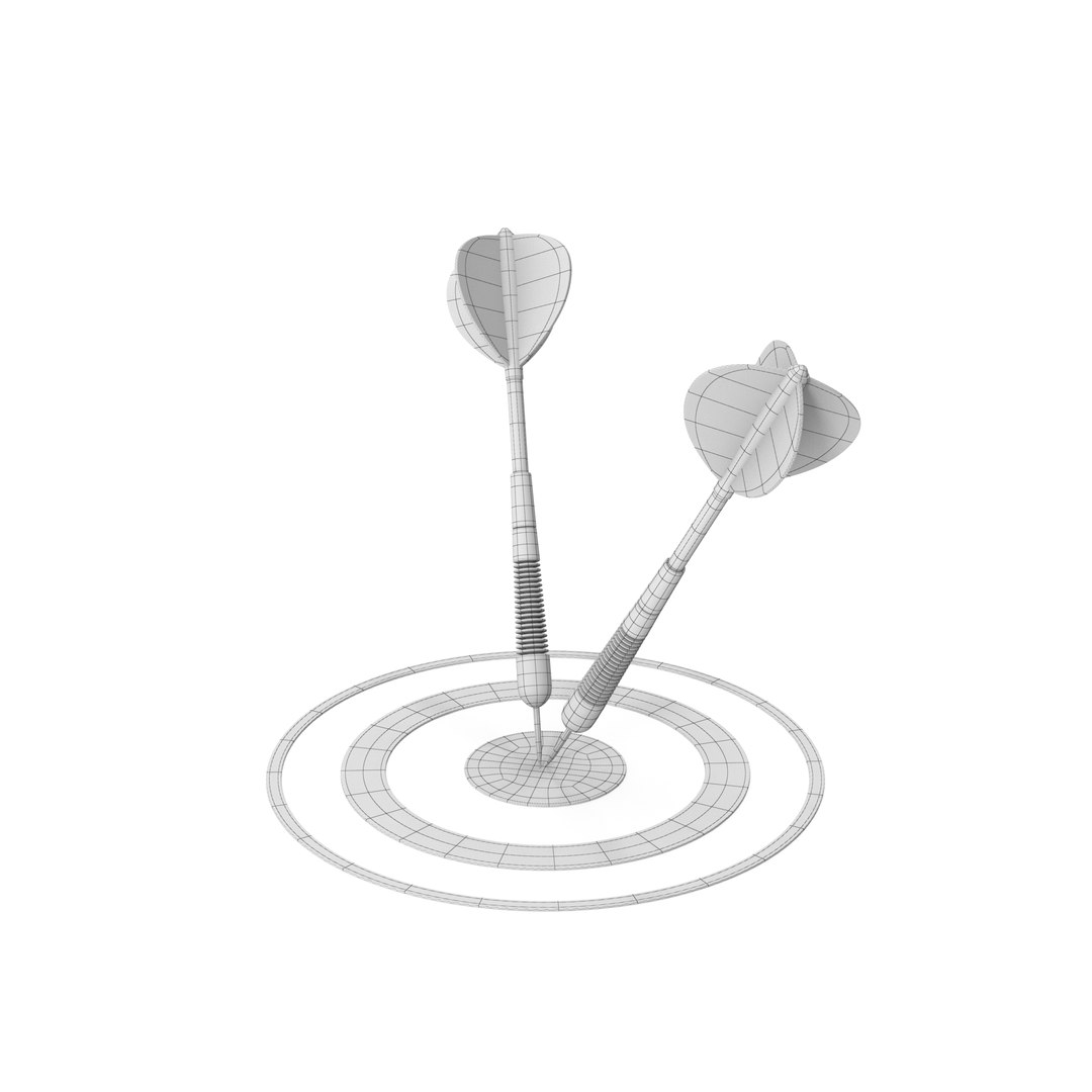 Darts On Target 3D - TurboSquid 2204114