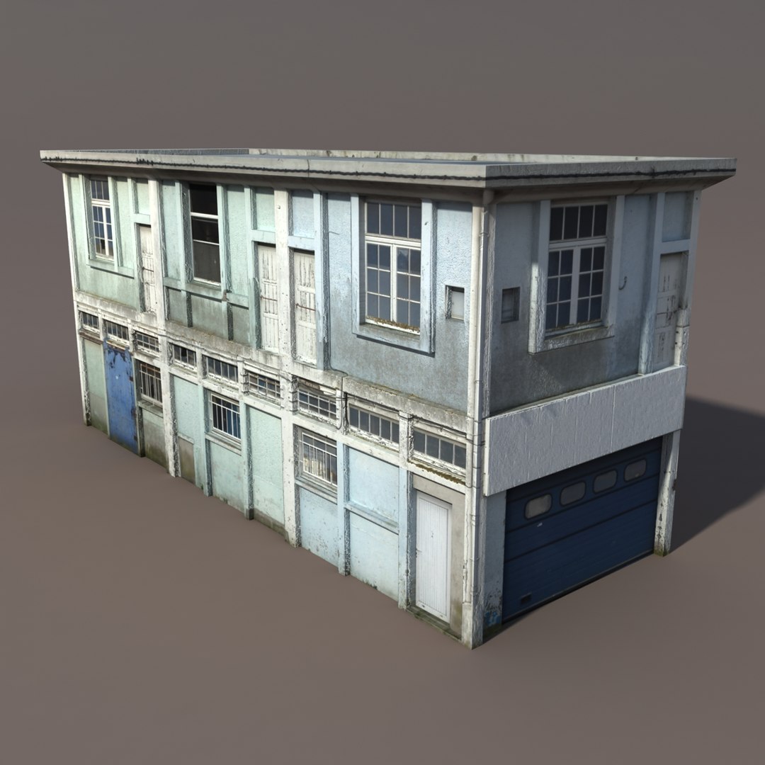 3d building exterior modeled