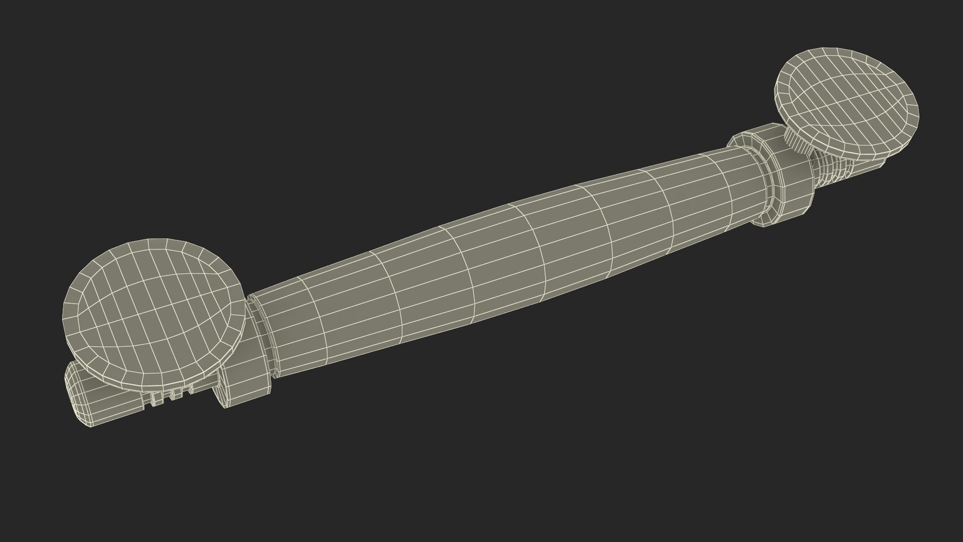 Door Gold Handle With Wooden Oval Insert Model - TurboSquid 2244506