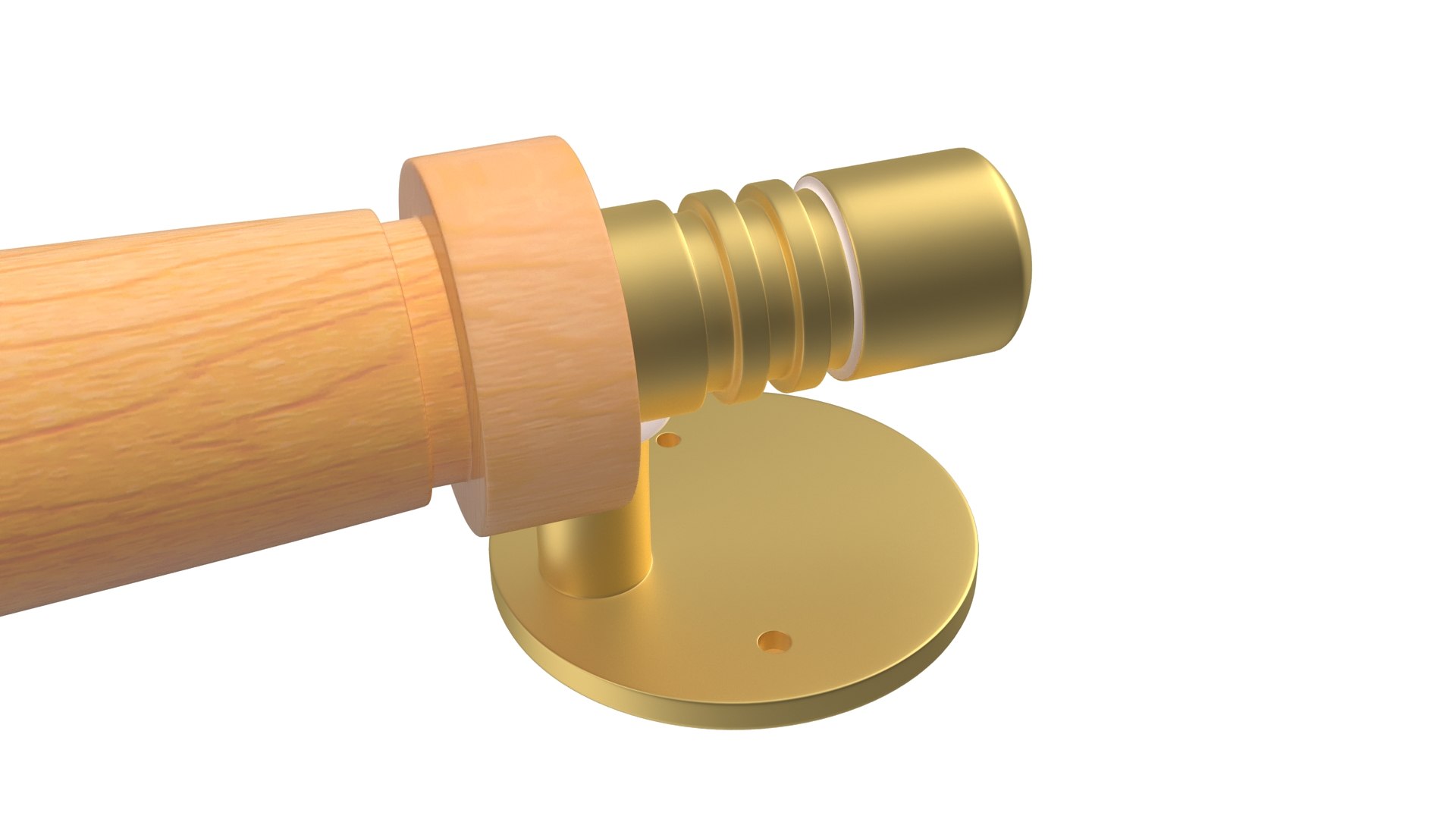 Door Gold Handle With Wooden Oval Insert Model - TurboSquid 2244506