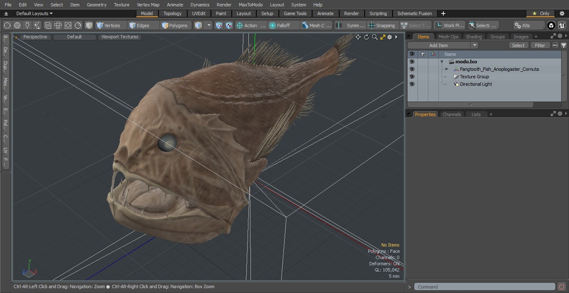 Fangtooth Fish Anoplogaster Cornuta 3D Model - TurboSquid 2046556