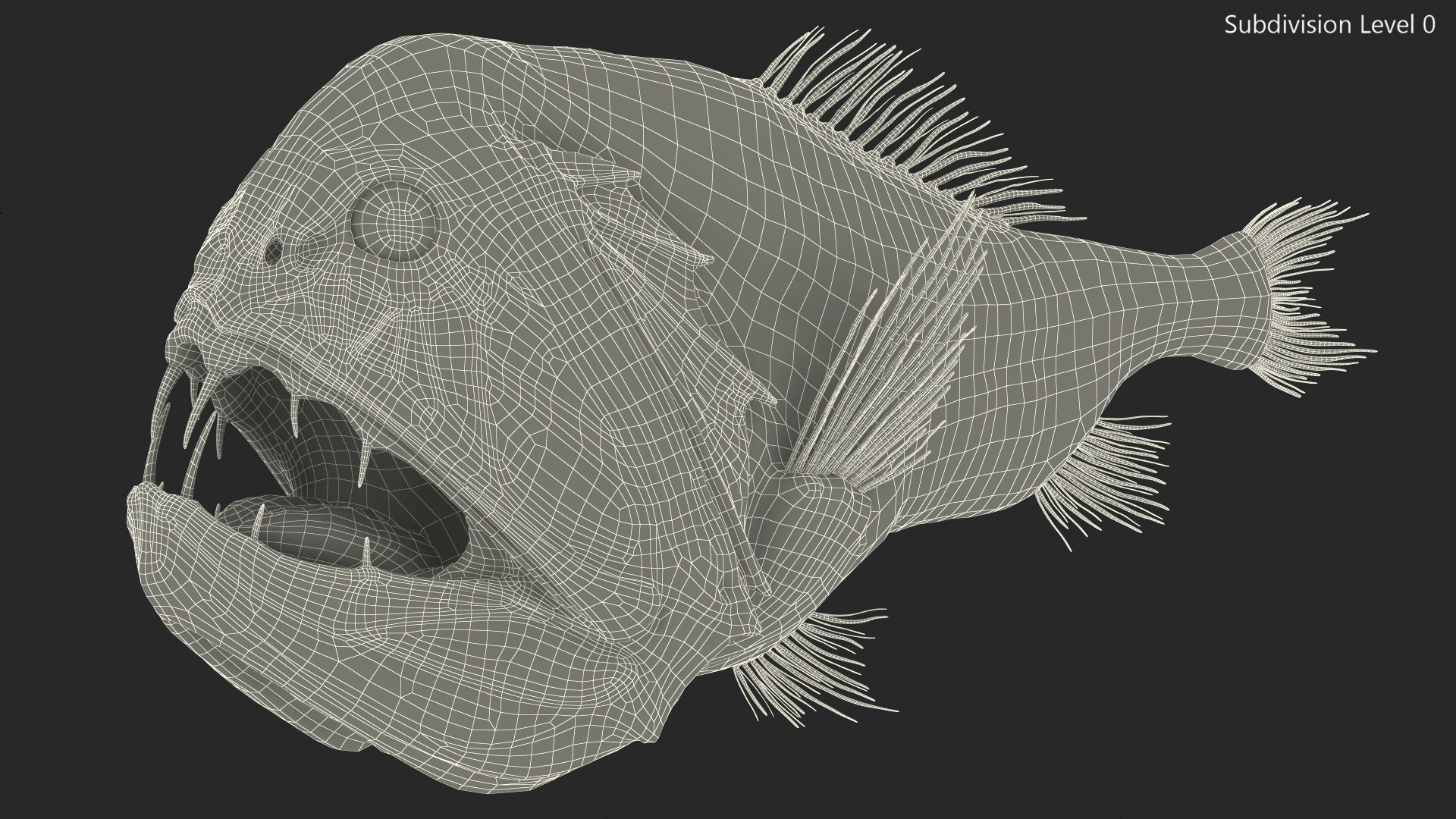 Fangtooth Fish Anoplogaster Cornuta 3D model - TurboSquid 2046556