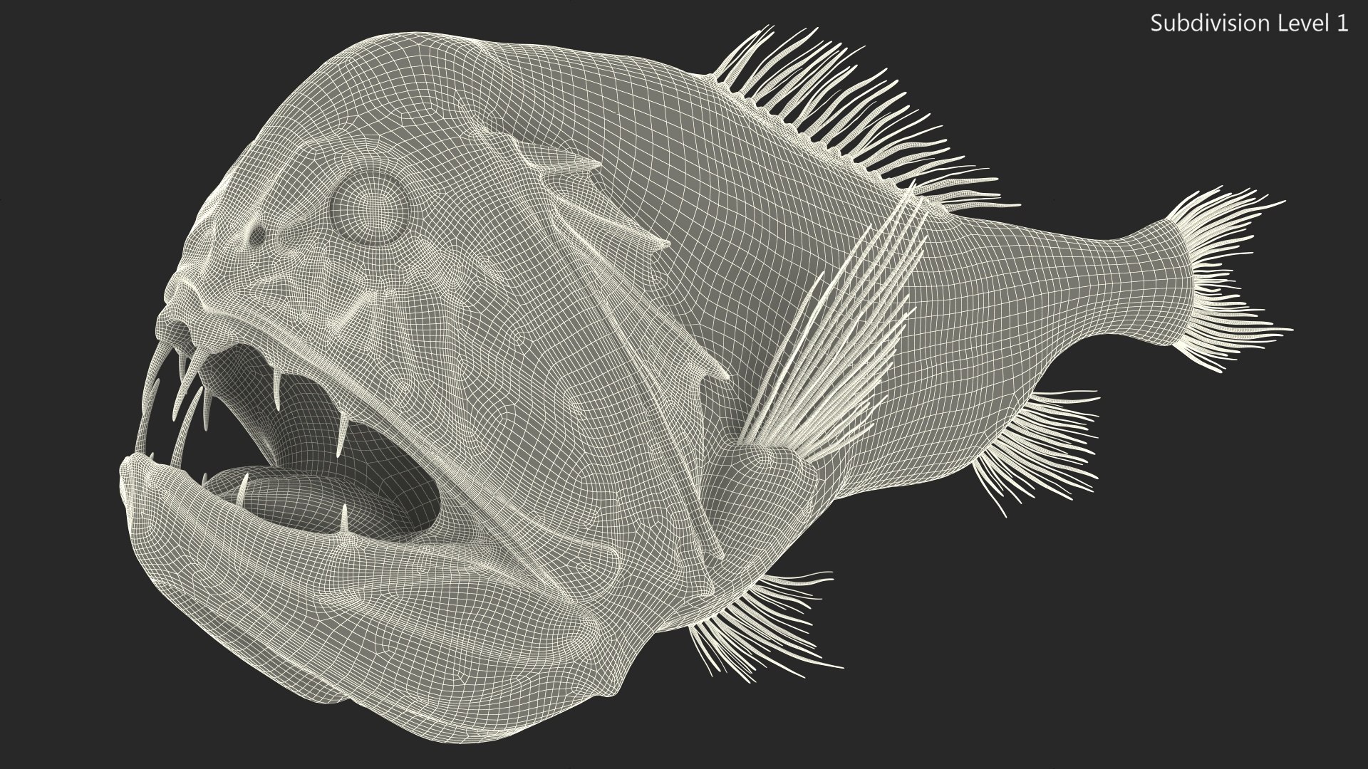 Fangtooth Fish Anoplogaster Cornuta 3D model - TurboSquid 2046556