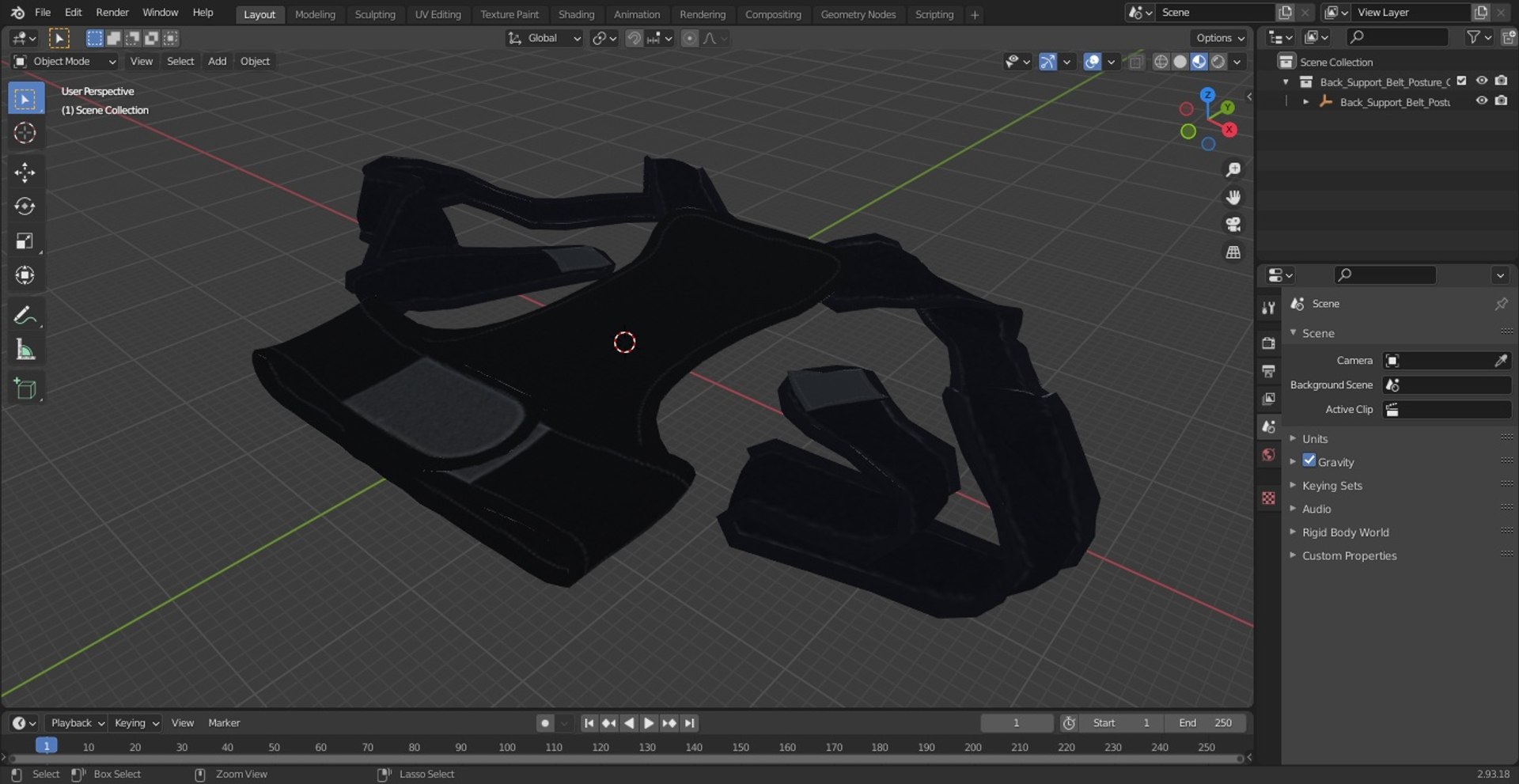 3D Back Support Belt Posture Corrector Model - TurboSquid 2163444
