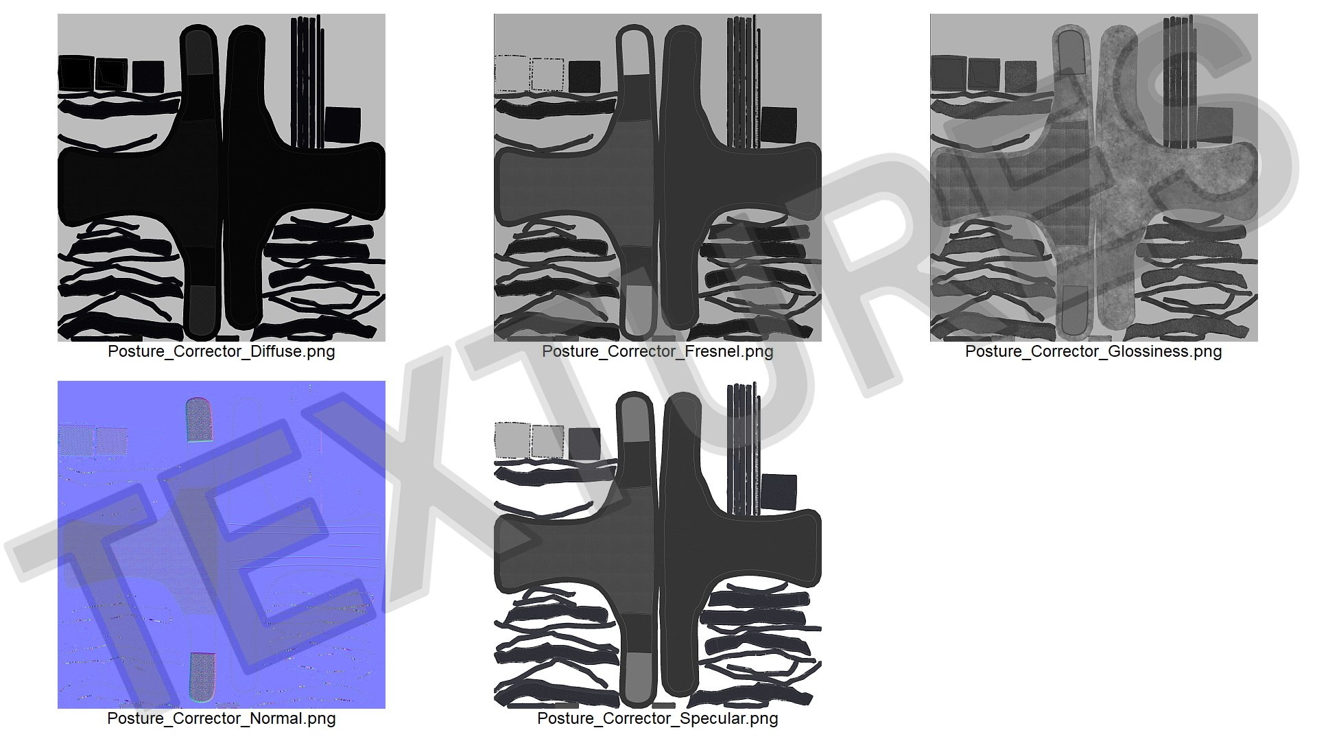 3D Back Support Belt Posture Corrector Model - TurboSquid 2163444