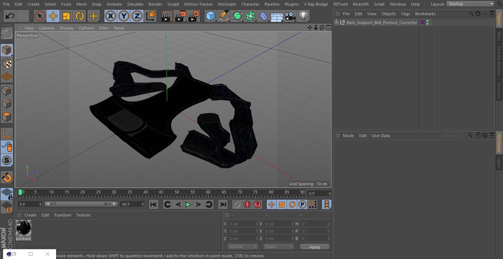 3D Back Support Belt Posture Corrector Model - TurboSquid 2163444