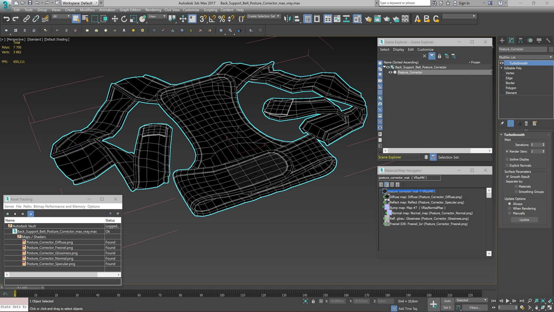 3D Back Support Belt Posture Corrector Model - TurboSquid 2163444