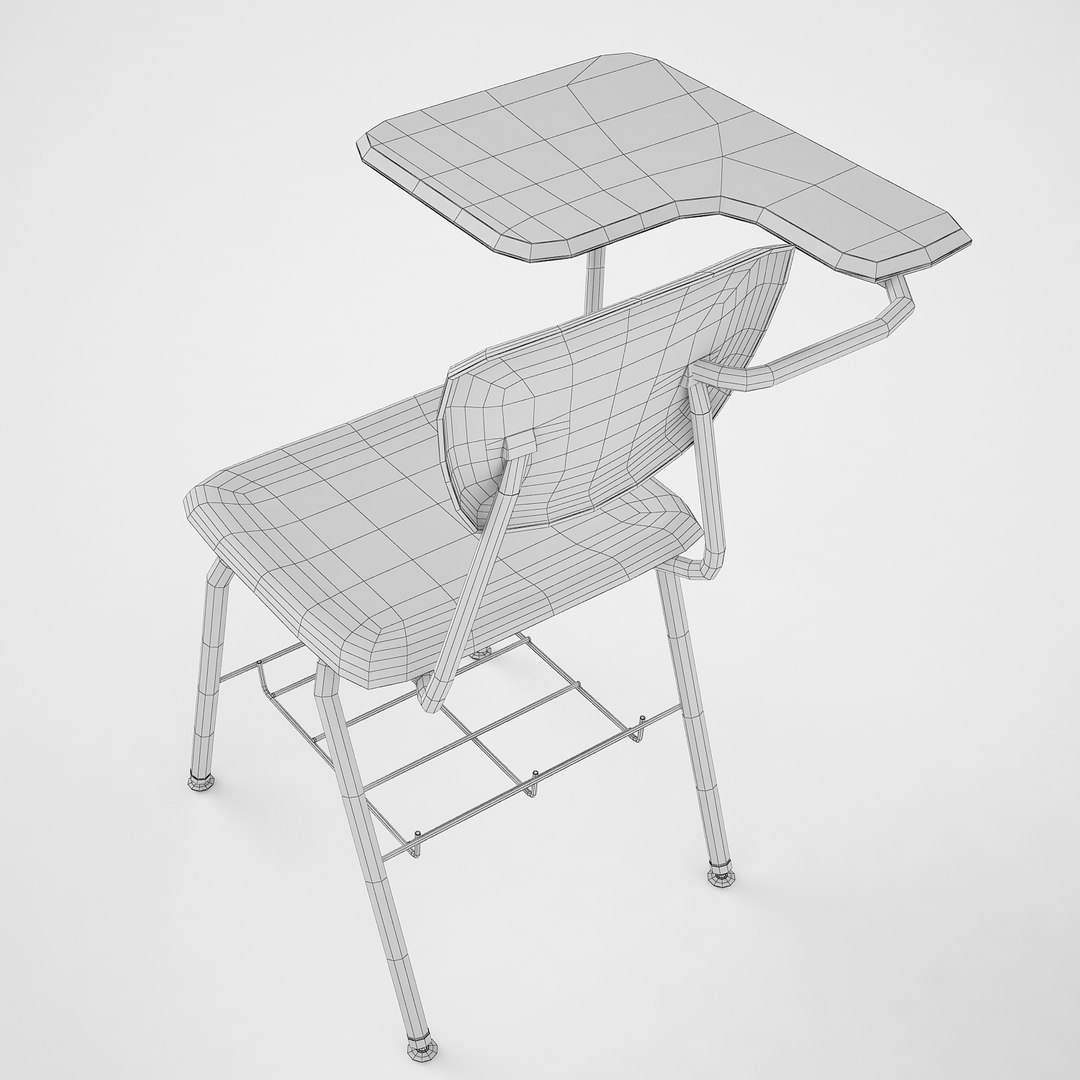 student desk school 3d model